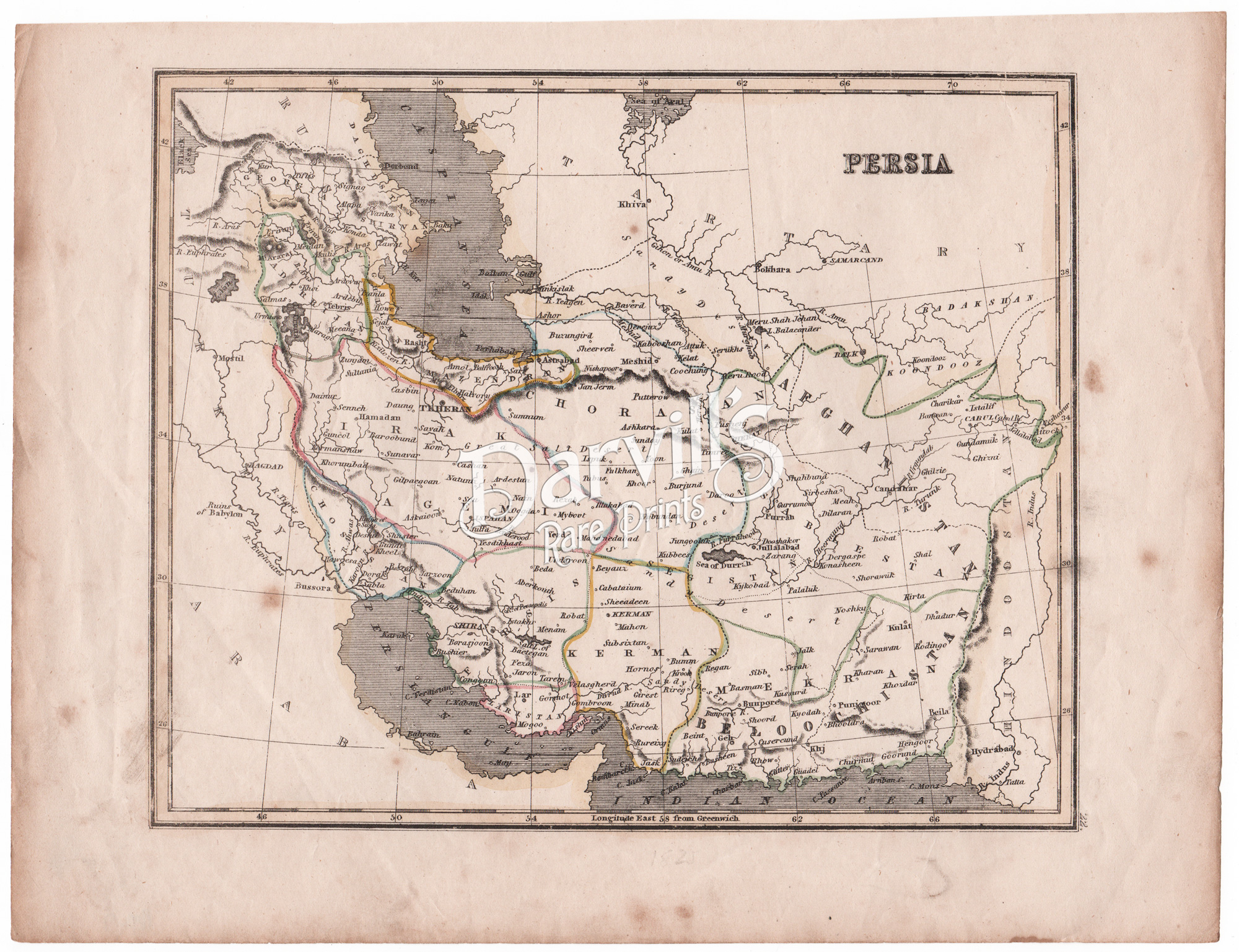 Antique Maps of Persia, Arabia, the Persian Empire