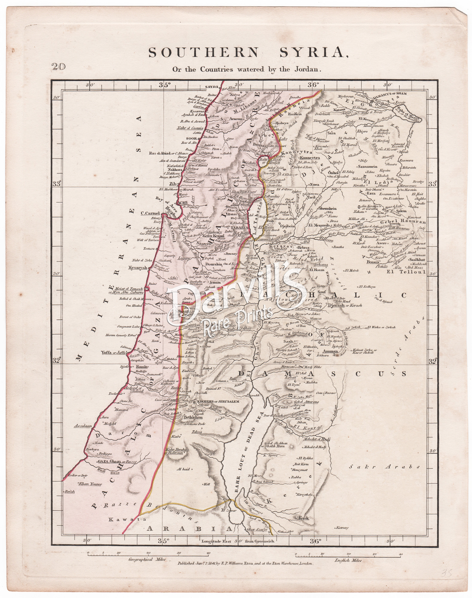 Antique Maps of The Middle East – Syria, Palestine, Holy Land, Biblical ...