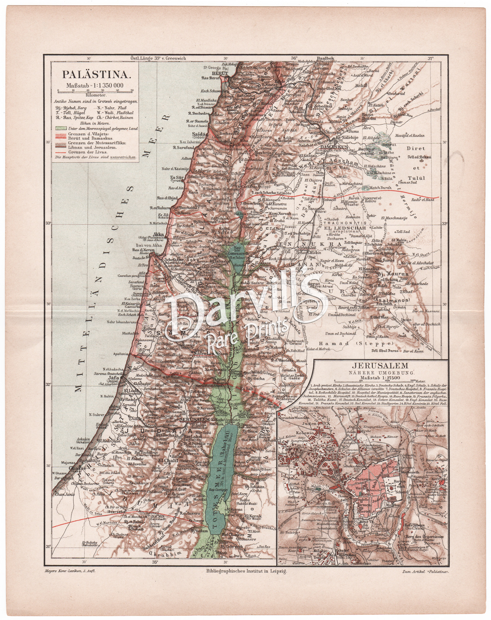 Antique Maps of The Middle East – Syria, Palestine, Holy Land, Biblical ...