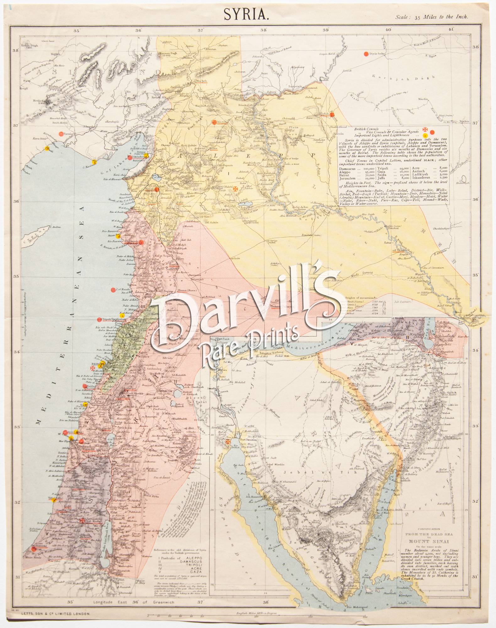 Antique Maps of The Middle East – Syria, Palestine, Holy Land, Biblical ...