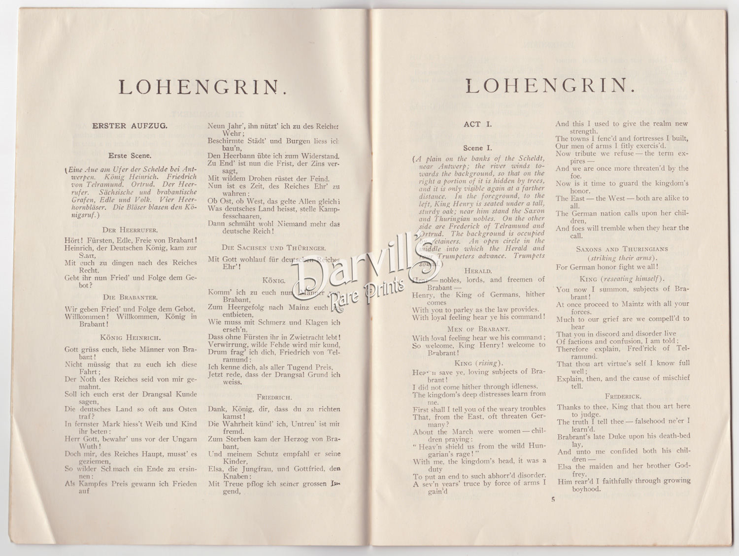 Original Antique Opera Libretto Programs 1855 to 1920