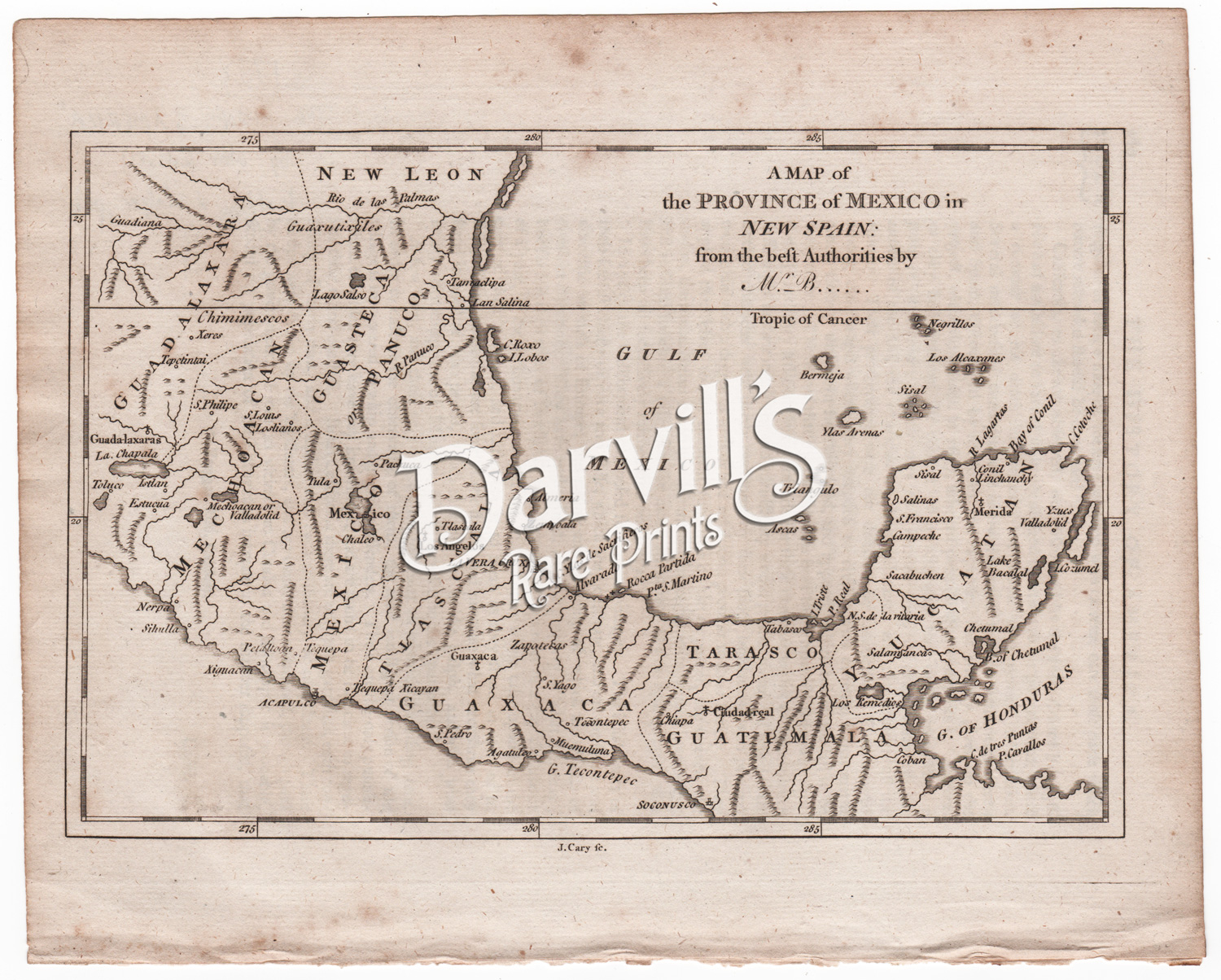 Antique maps of Mexico, the Caribbean (West Indies) and Central America