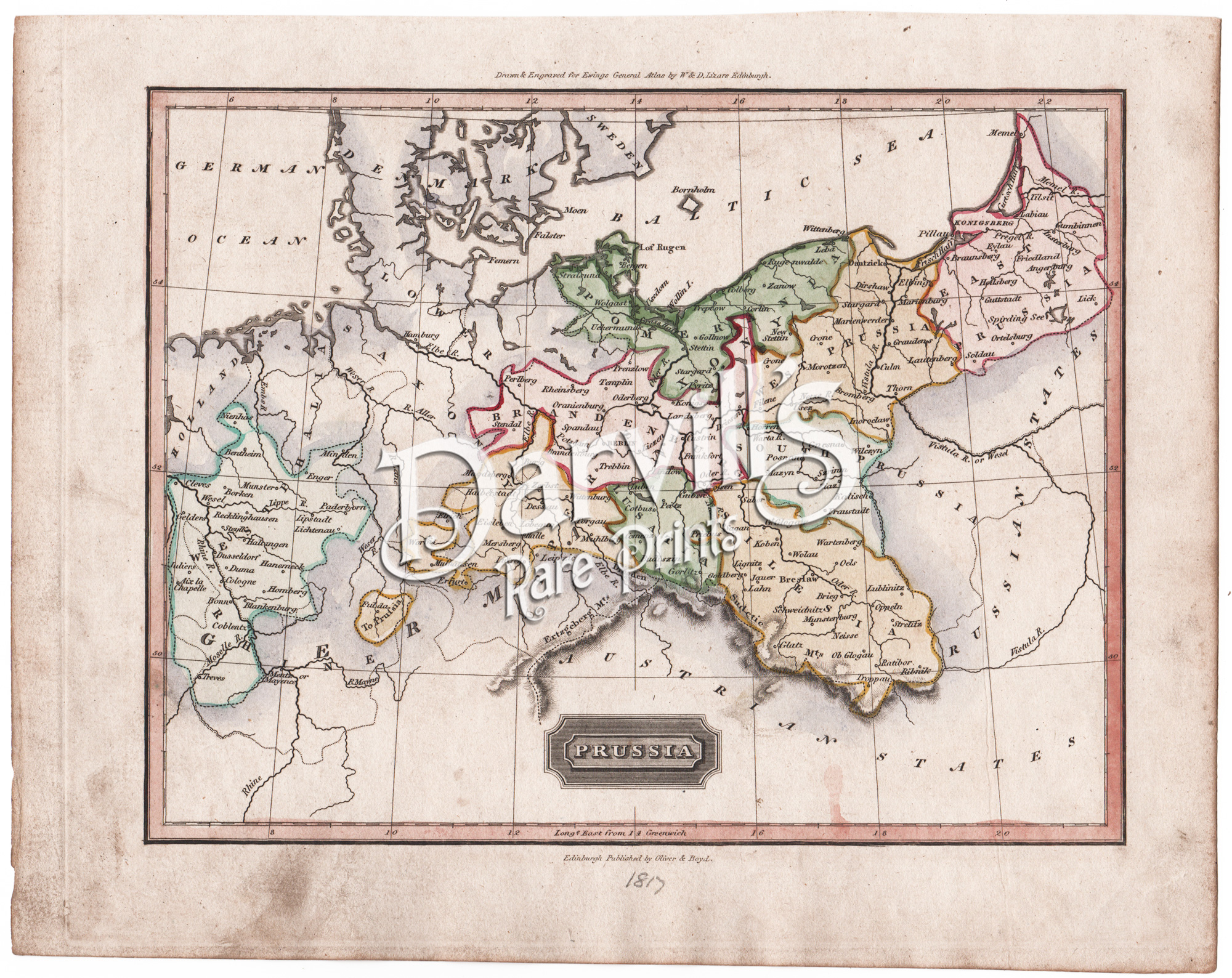 Antique Maps of Prussia Prussian Empire