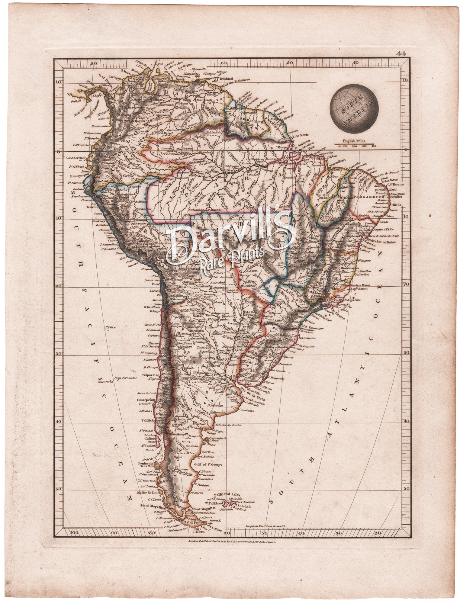 Antique maps of the South American Continent