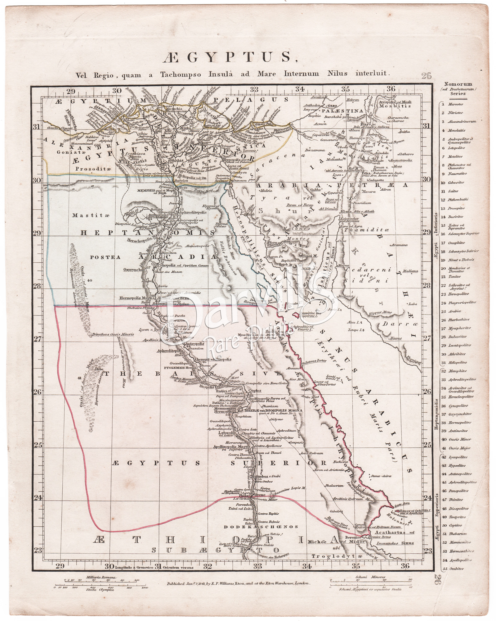 Antique Maps of Egypt and the Nile Valley