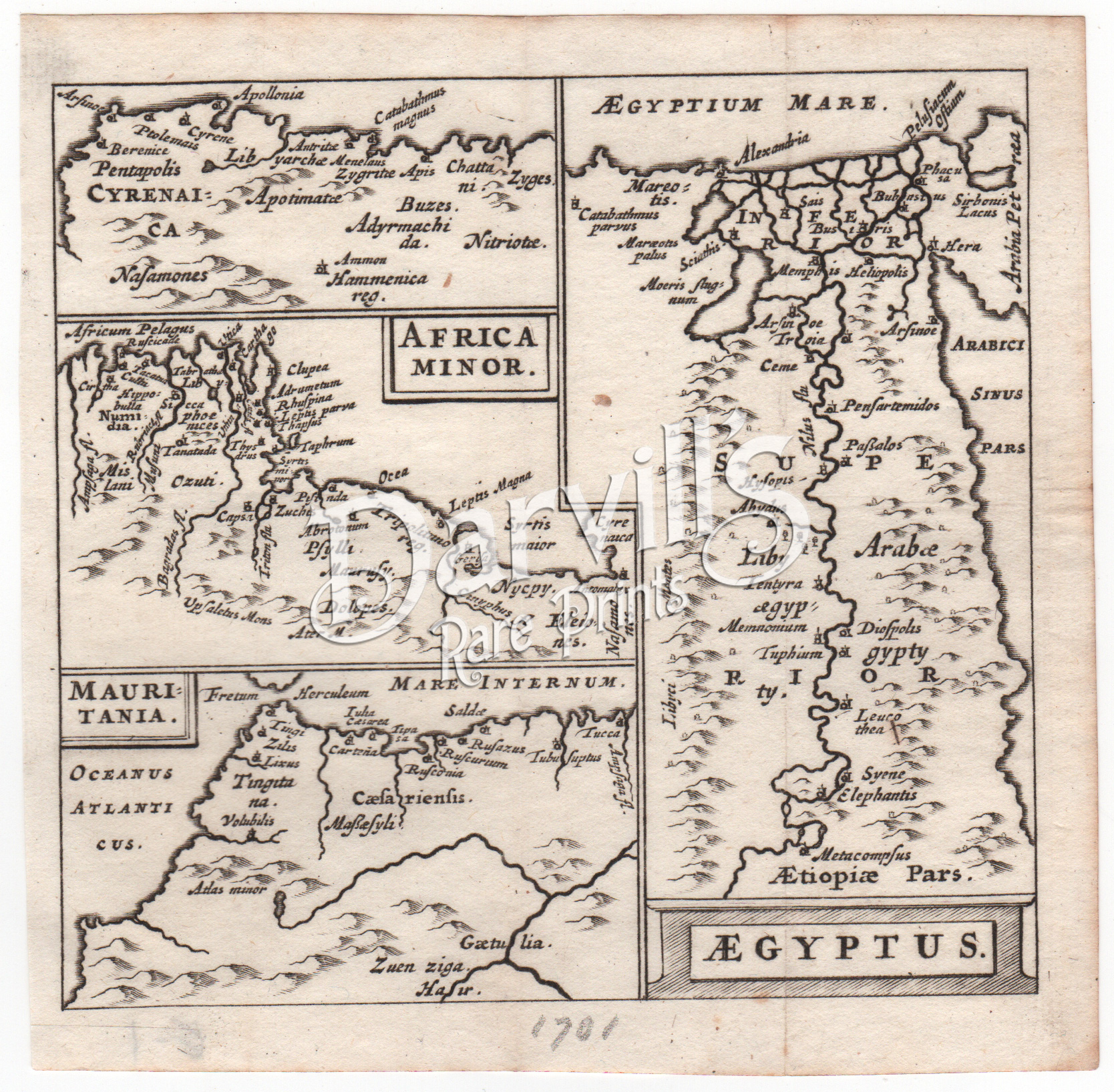 Antique Maps of Egypt and the Nile Valley