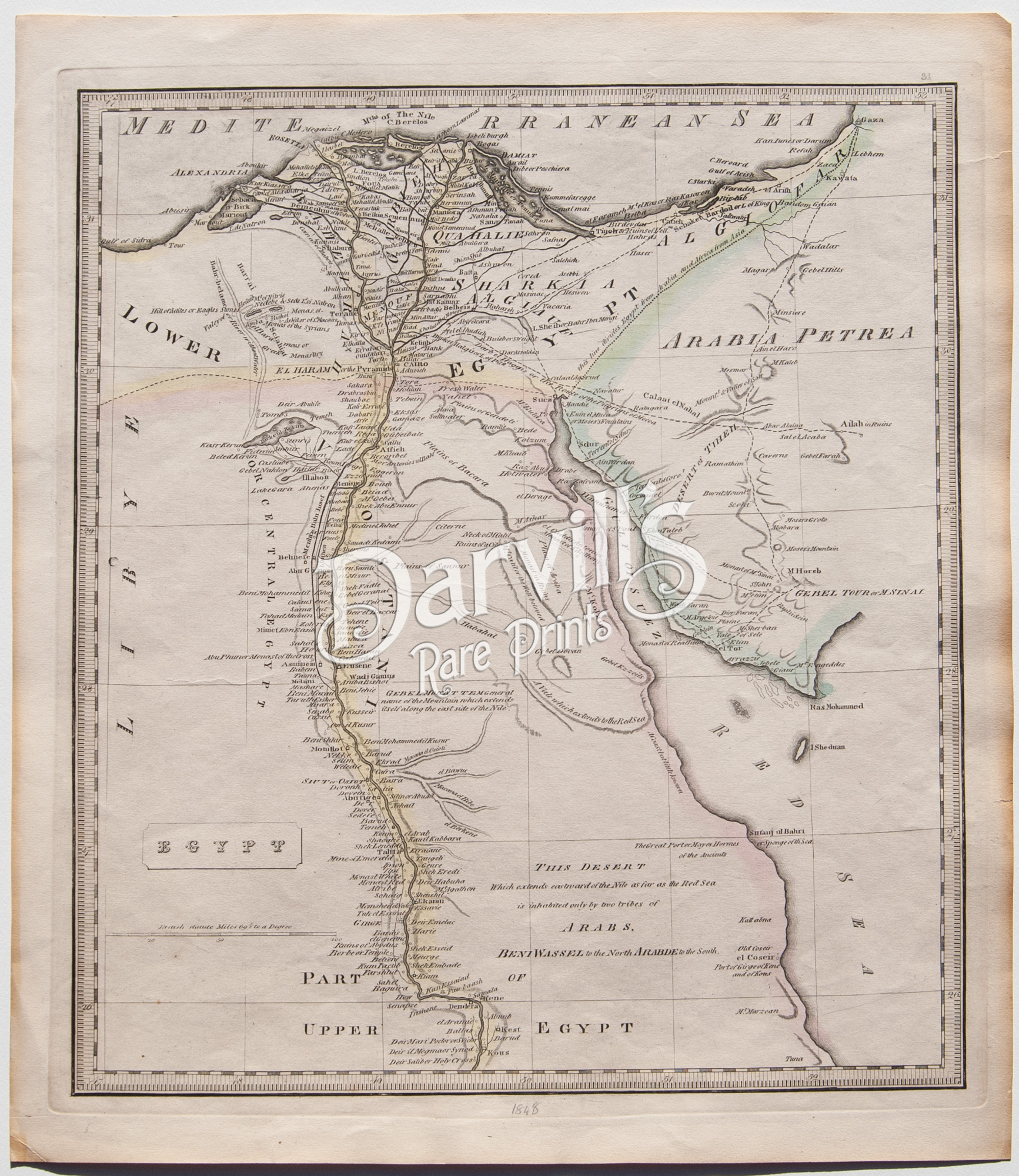 Antique Maps of Egypt and the Nile Valley