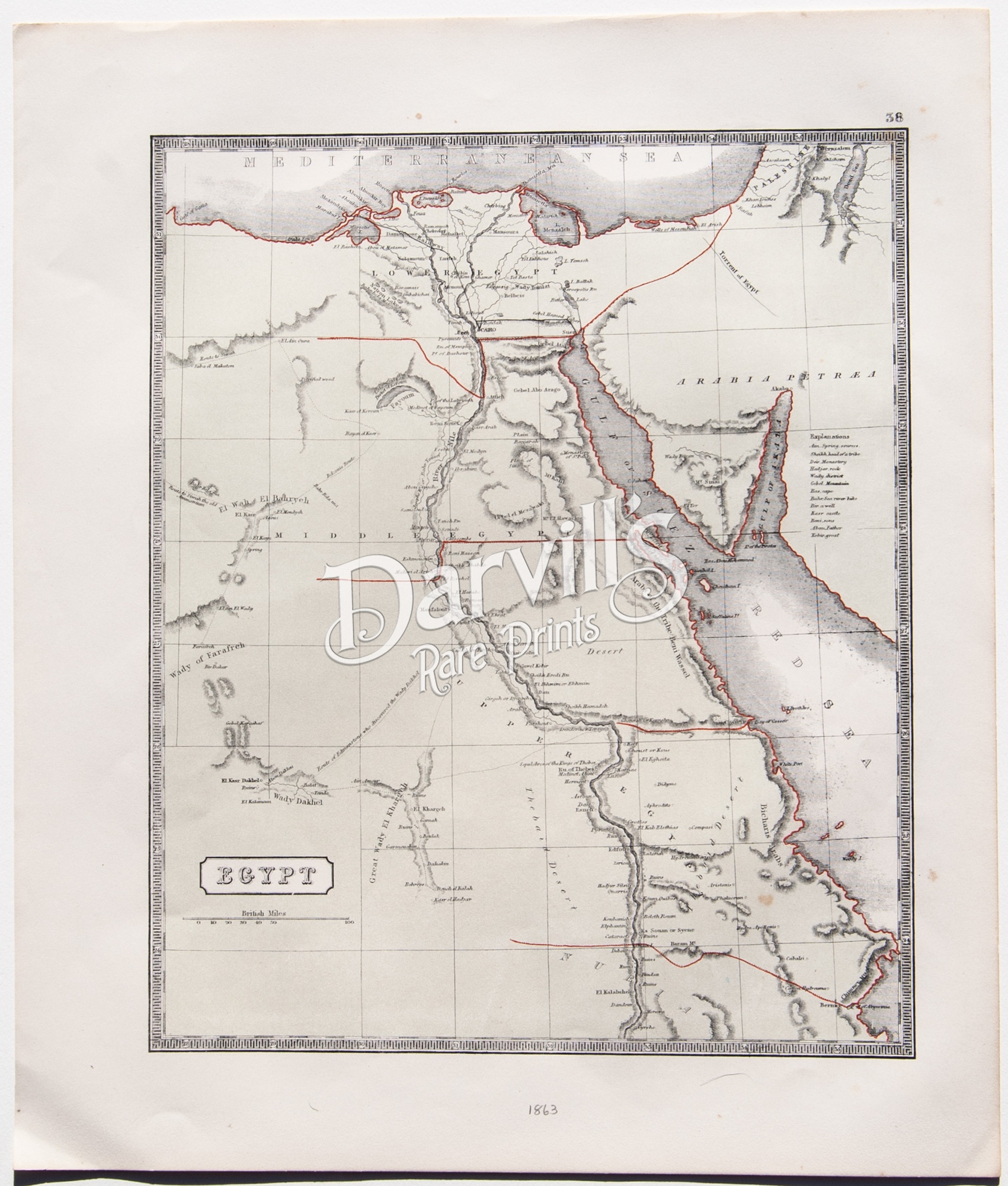 Antique Maps of Egypt and the Nile Valley