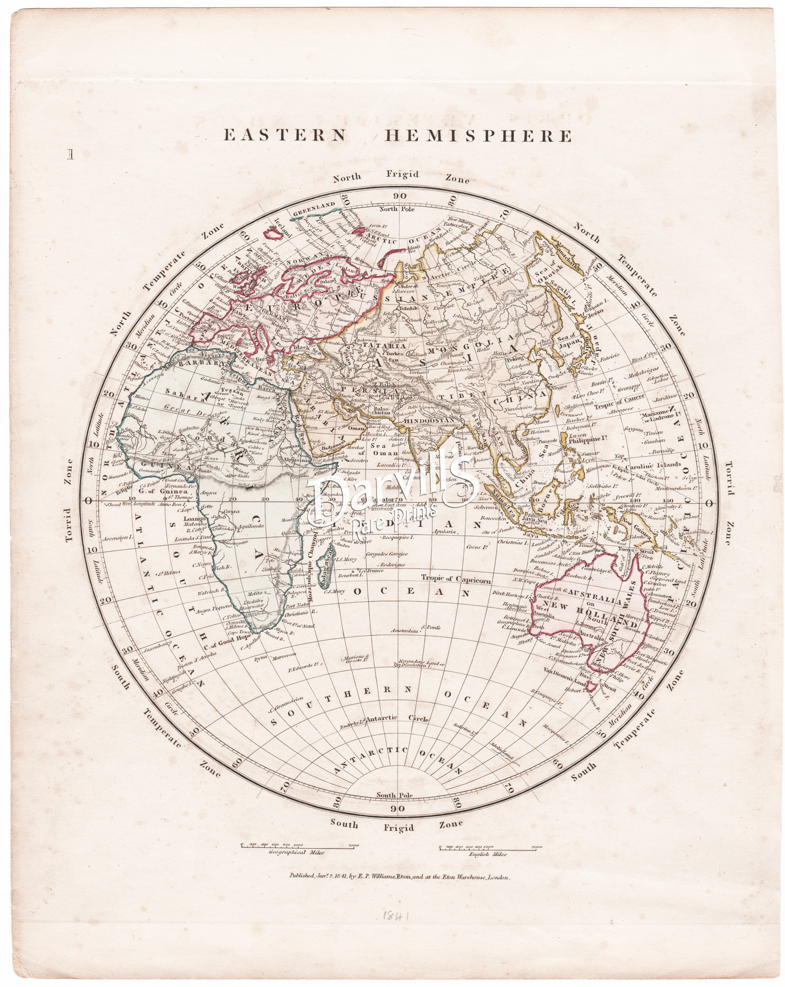 Eastern Hemisphere Continents Map