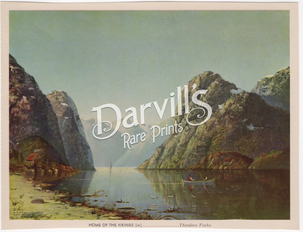 Vintage calendar or poster prints of Landscape Scenery, village scenes ...
