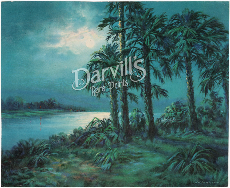 Vintage calendar or poster prints of Landscape Scenery, village scenes ...