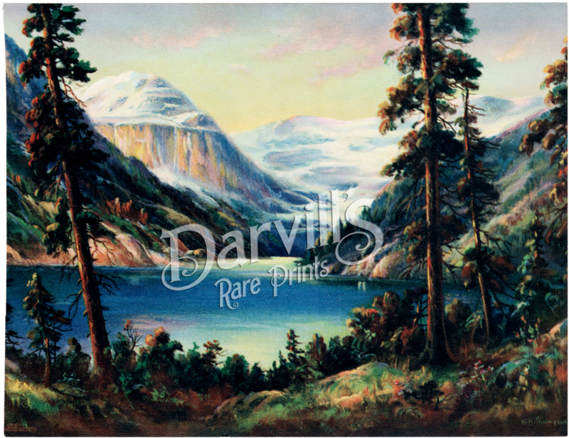 Vintage calendar or poster prints of Landscape Scenery, village scenes ...