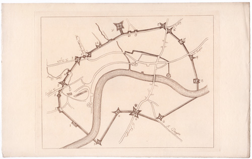 Capt John Eyre's Map and 12 Views of the Defences of London During the ...