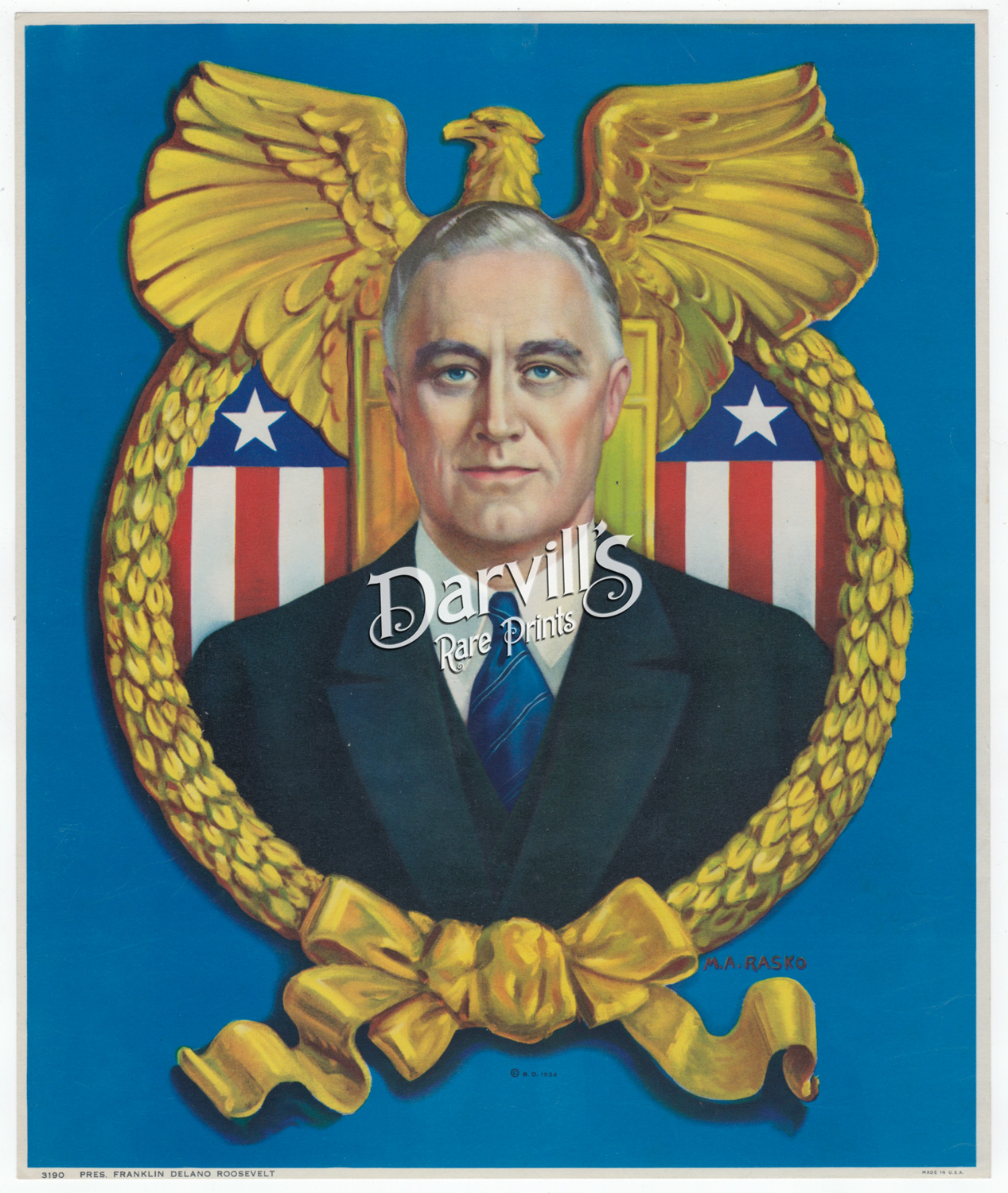 Original vintage portraits of FDR Franklin Delano Roosevelt