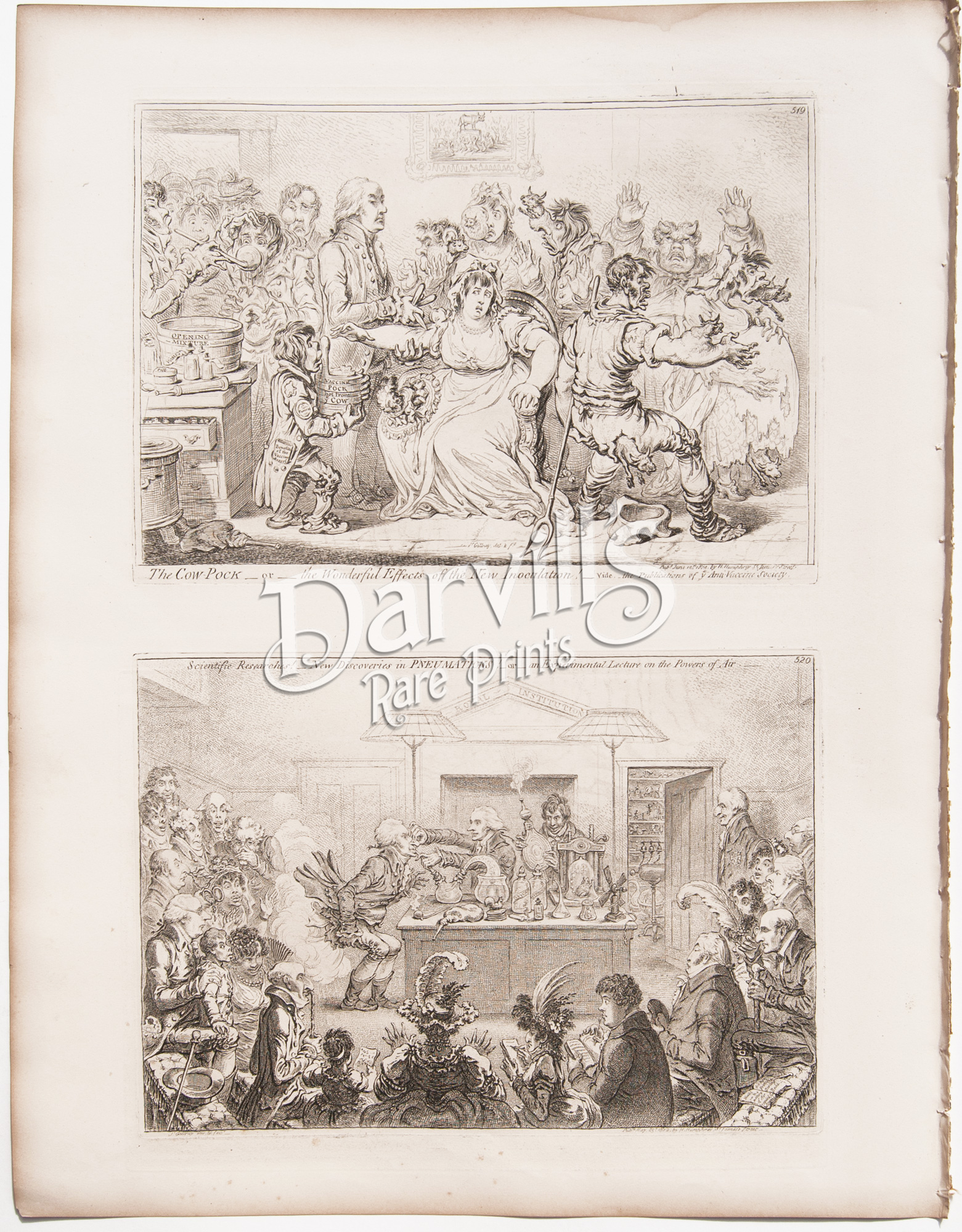 original James Gillray etchings "Paddy on Horseback", "Rodney ...