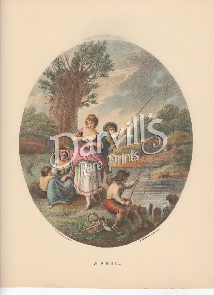 The months of the year hand-colored lithographs. William Hamilton, B ...