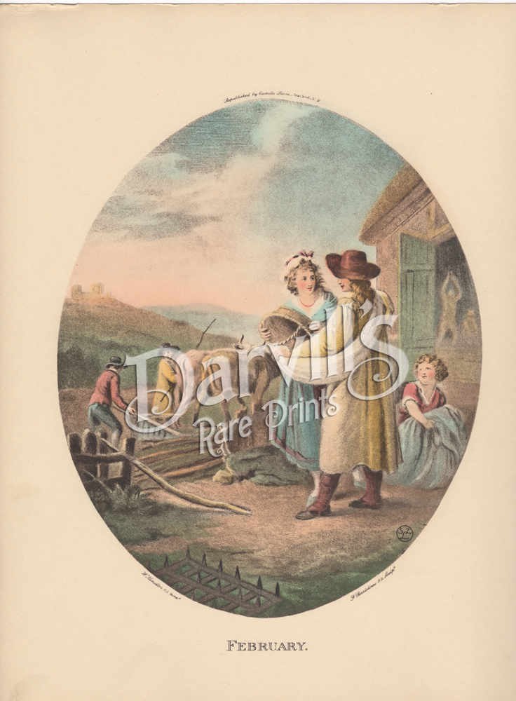 The months of the year hand-colored lithographs. William Hamilton, B ...