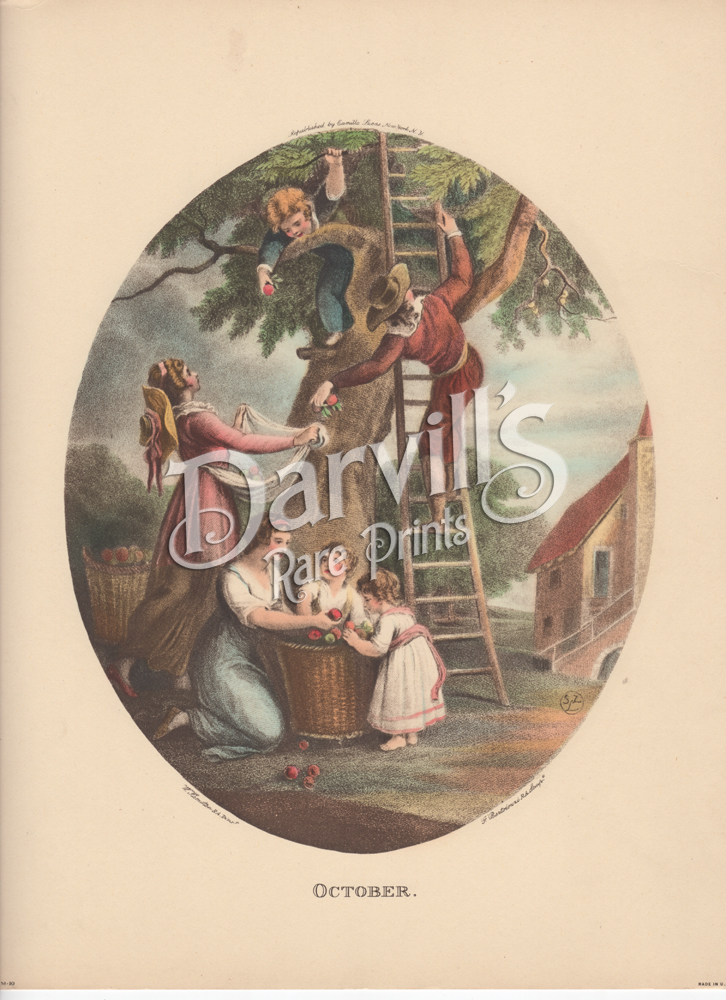 The months of the year hand-colored lithographs. William Hamilton, B ...