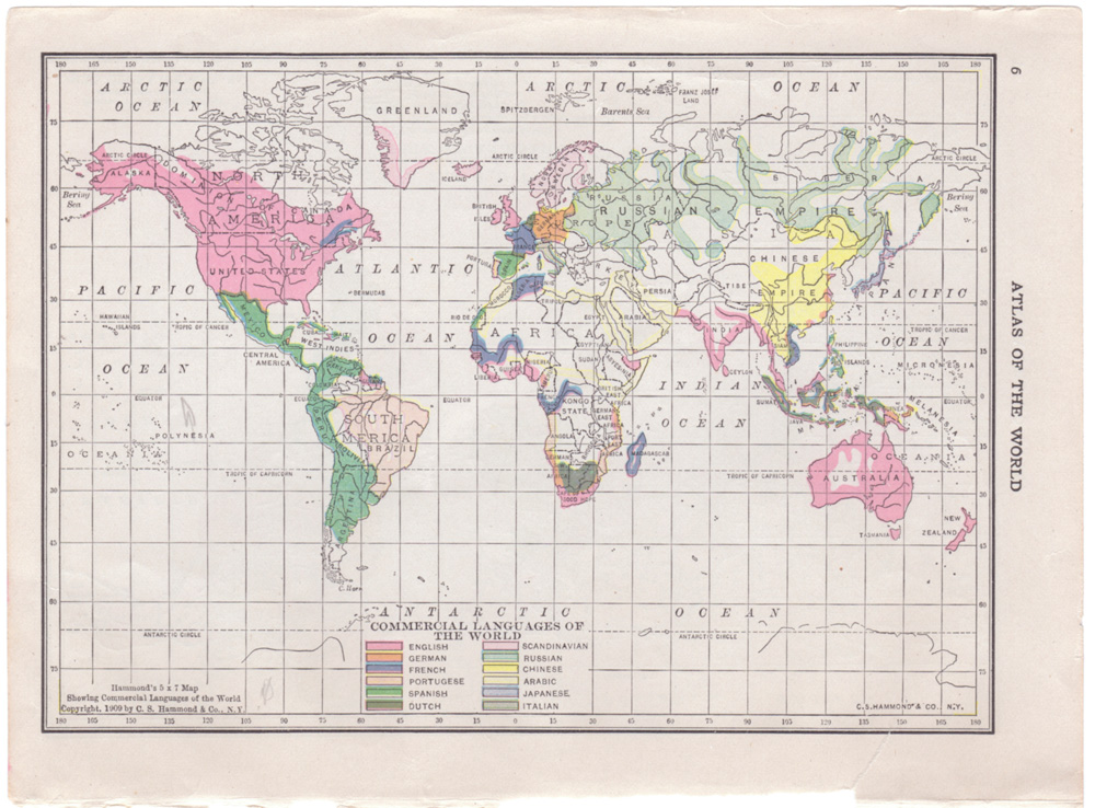 antique maps from Hammond's Handy Atlas of 1910