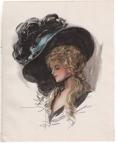 American Beauties antique prints by Harrison Fisher (1909)