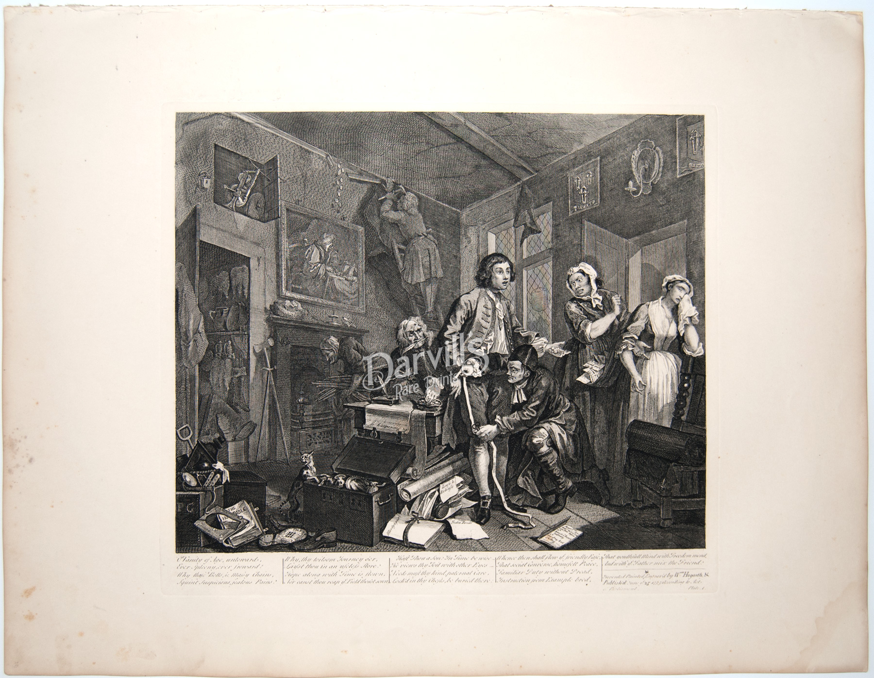 "Rake's Progress" by William Hogarth original copperplate engravings, a ...