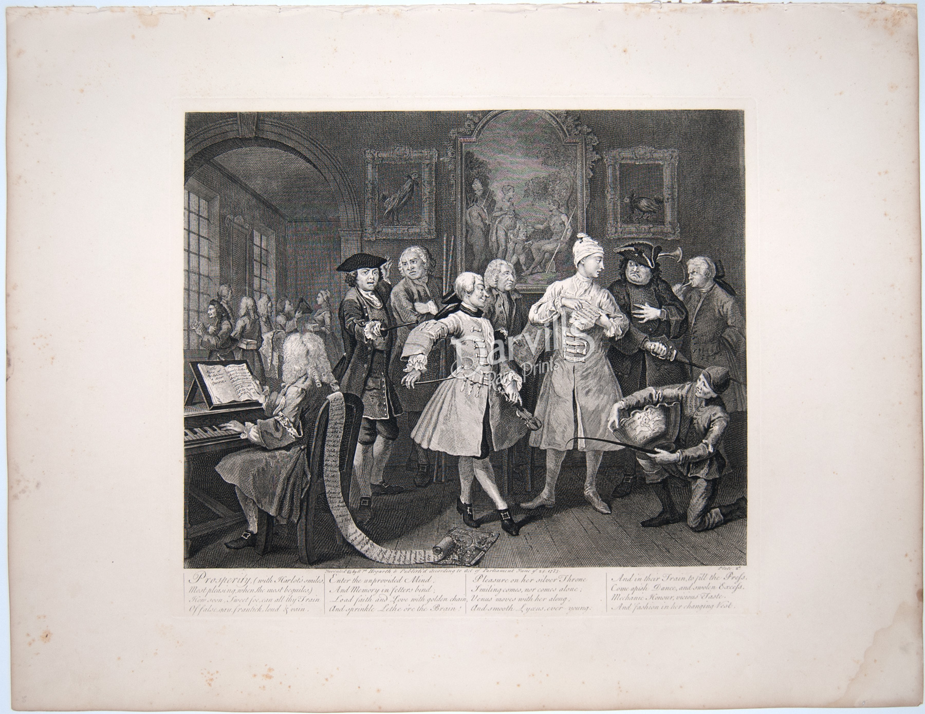 "Rake's Progress" by William Hogarth original copperplate engravings, a ...