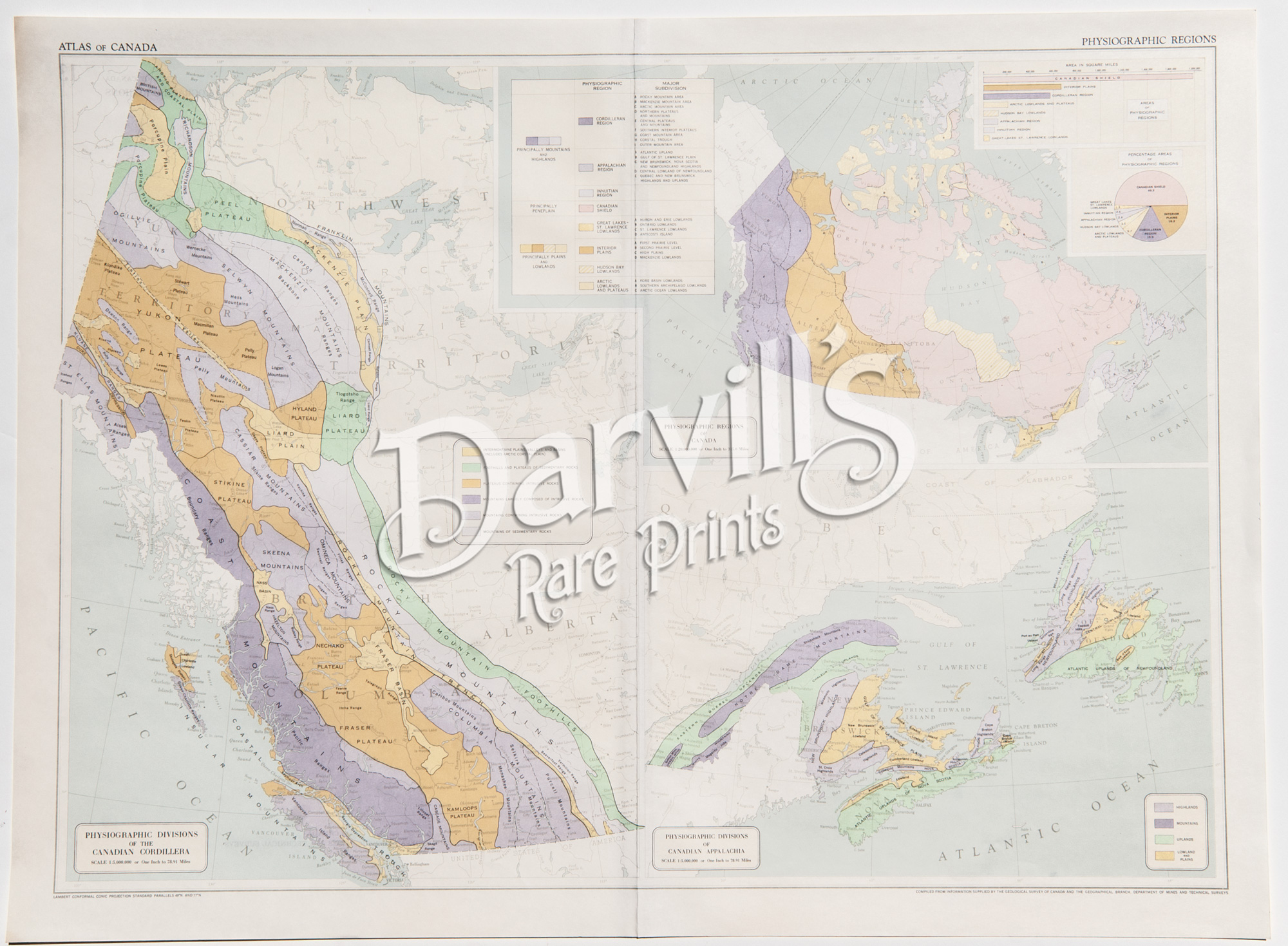 Vintage maps of Canada from the Atlas of Canada 1957