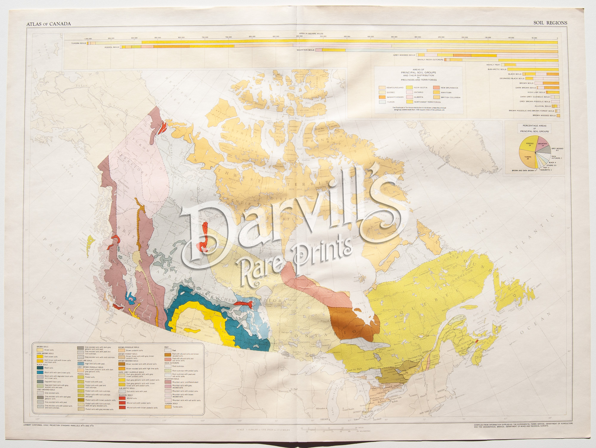 Vintage maps of Canada from the Atlas of Canada 1957
