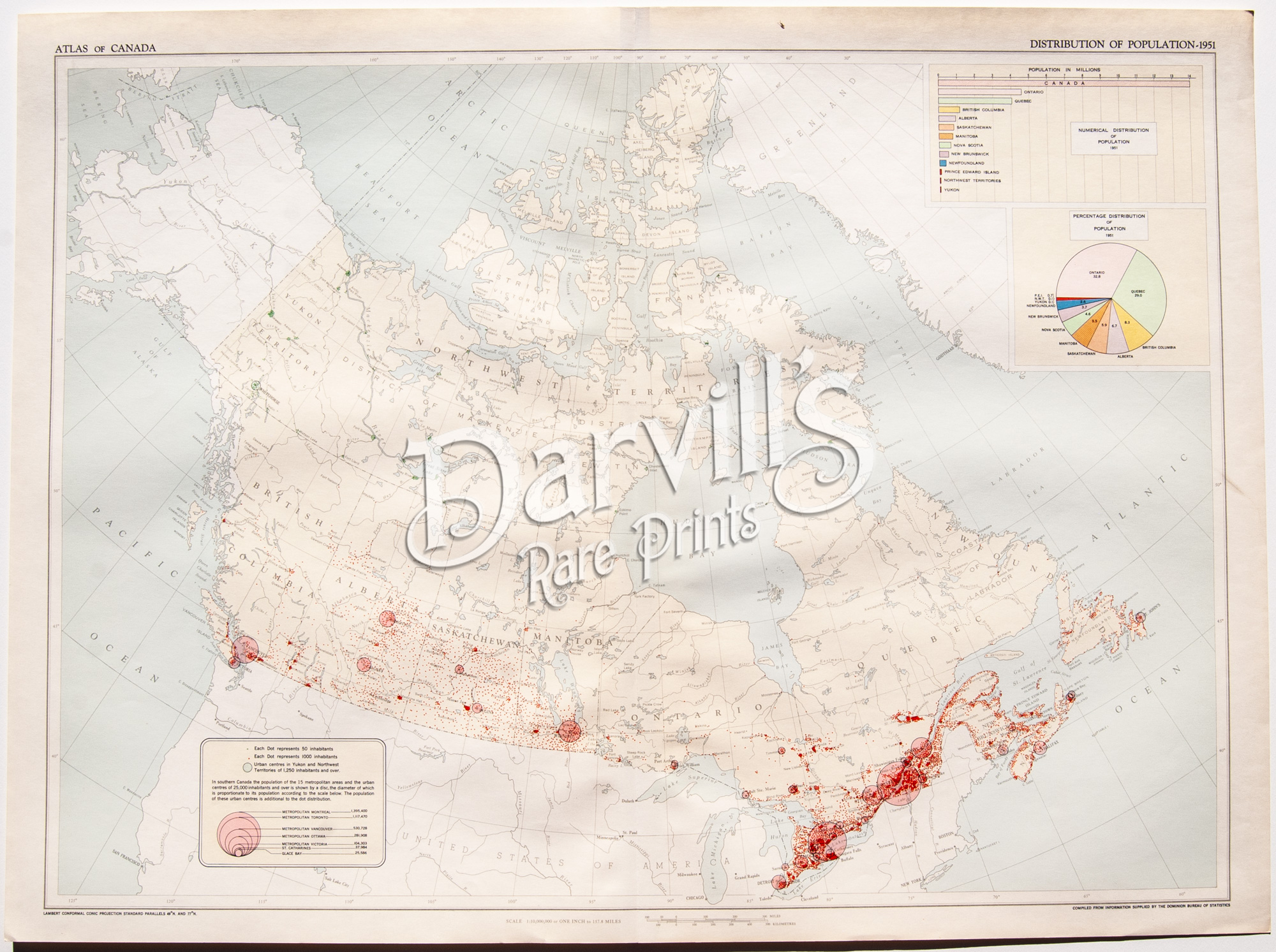 Vintage maps of Canada from the Atlas of Canada 1957
