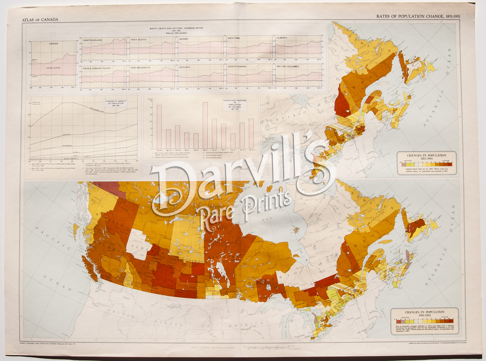 Vintage maps of Canada from the Atlas of Canada 1957