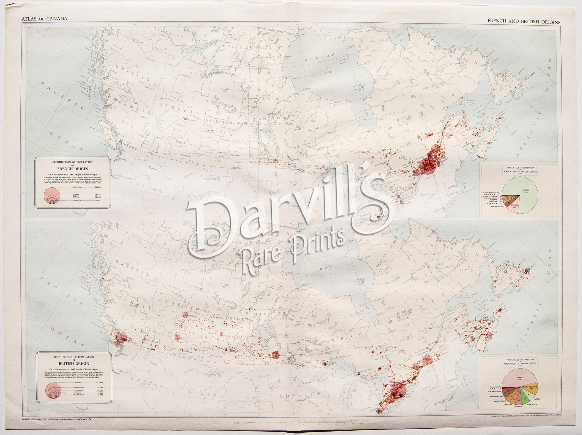 Vintage maps of Canada from the Atlas of Canada 1957