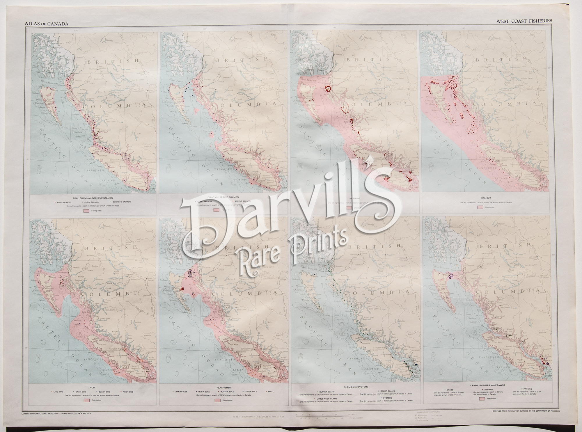 Vintage maps of Canada from the Atlas of Canada 1957