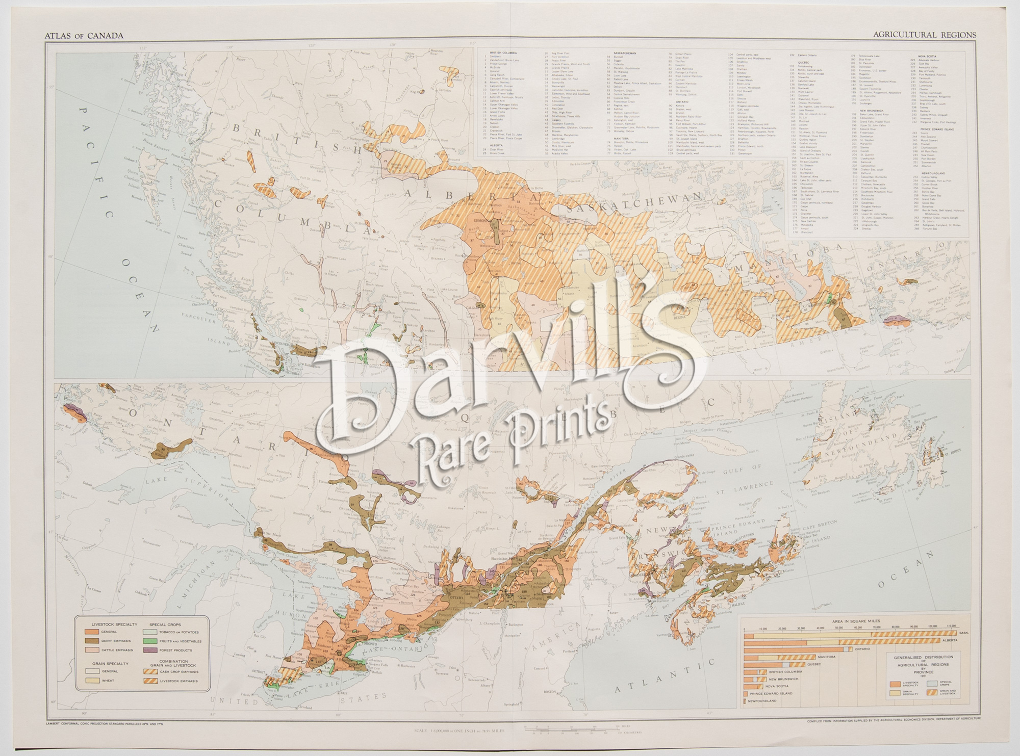 Vintage maps of Canada from the Atlas of Canada 1957