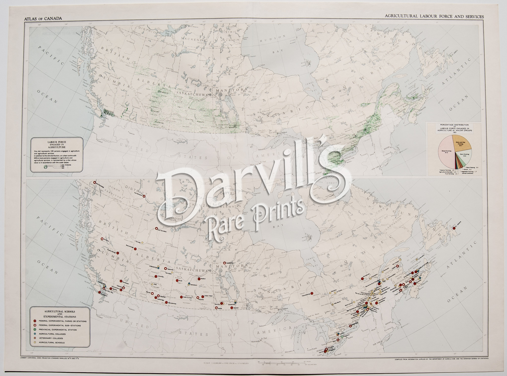 Vintage maps of Canada from the Atlas of Canada 1957
