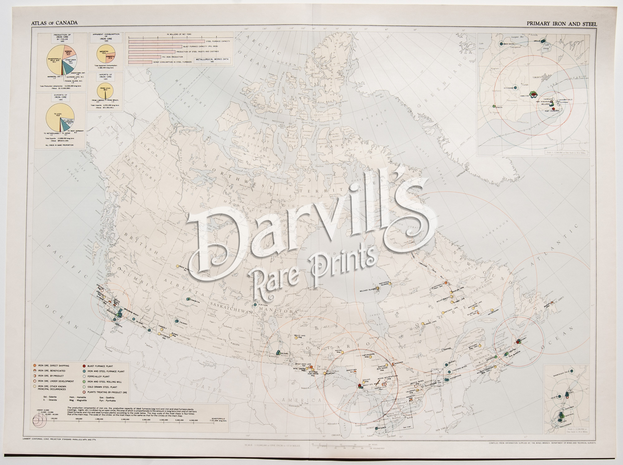 Vintage maps of Canada from the Atlas of Canada 1957