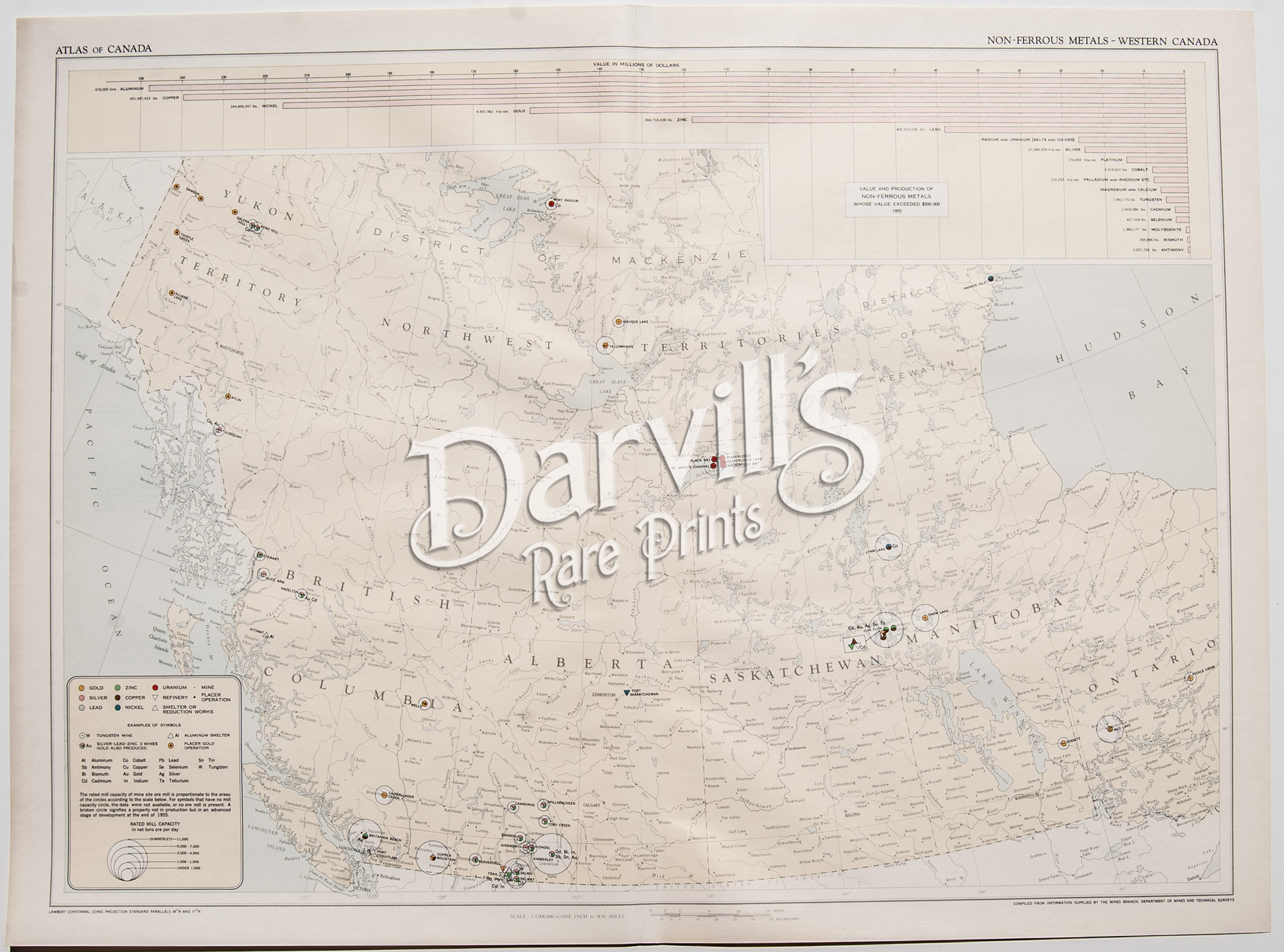 Vintage maps of Canada from the Atlas of Canada 1957