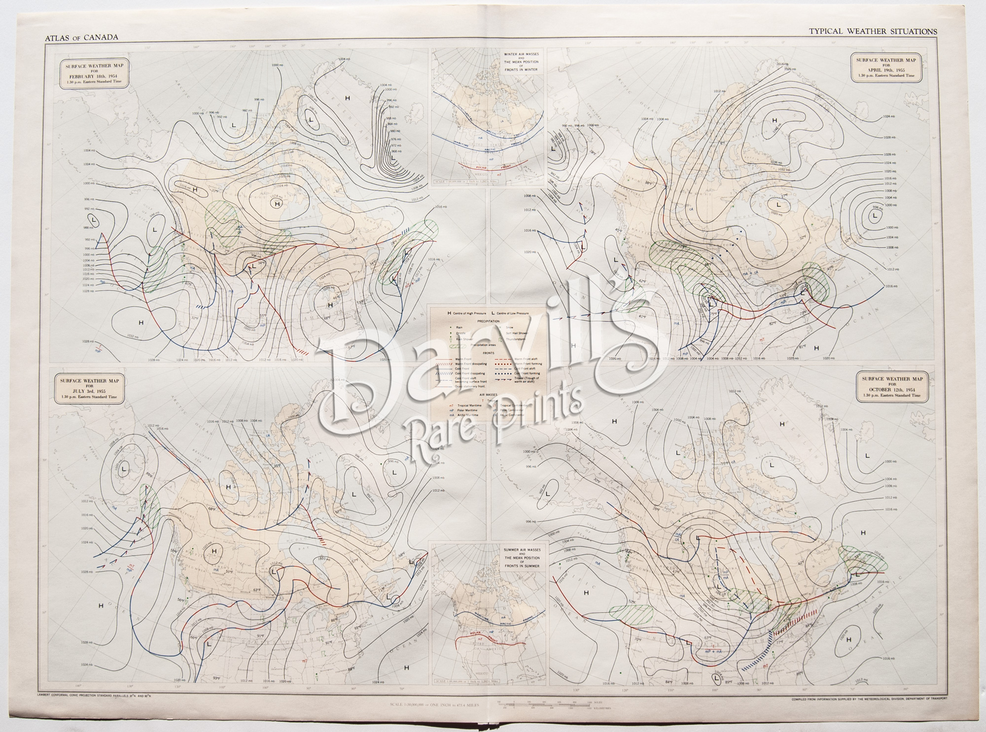 Vintage maps of Canada from the Atlas of Canada 1957