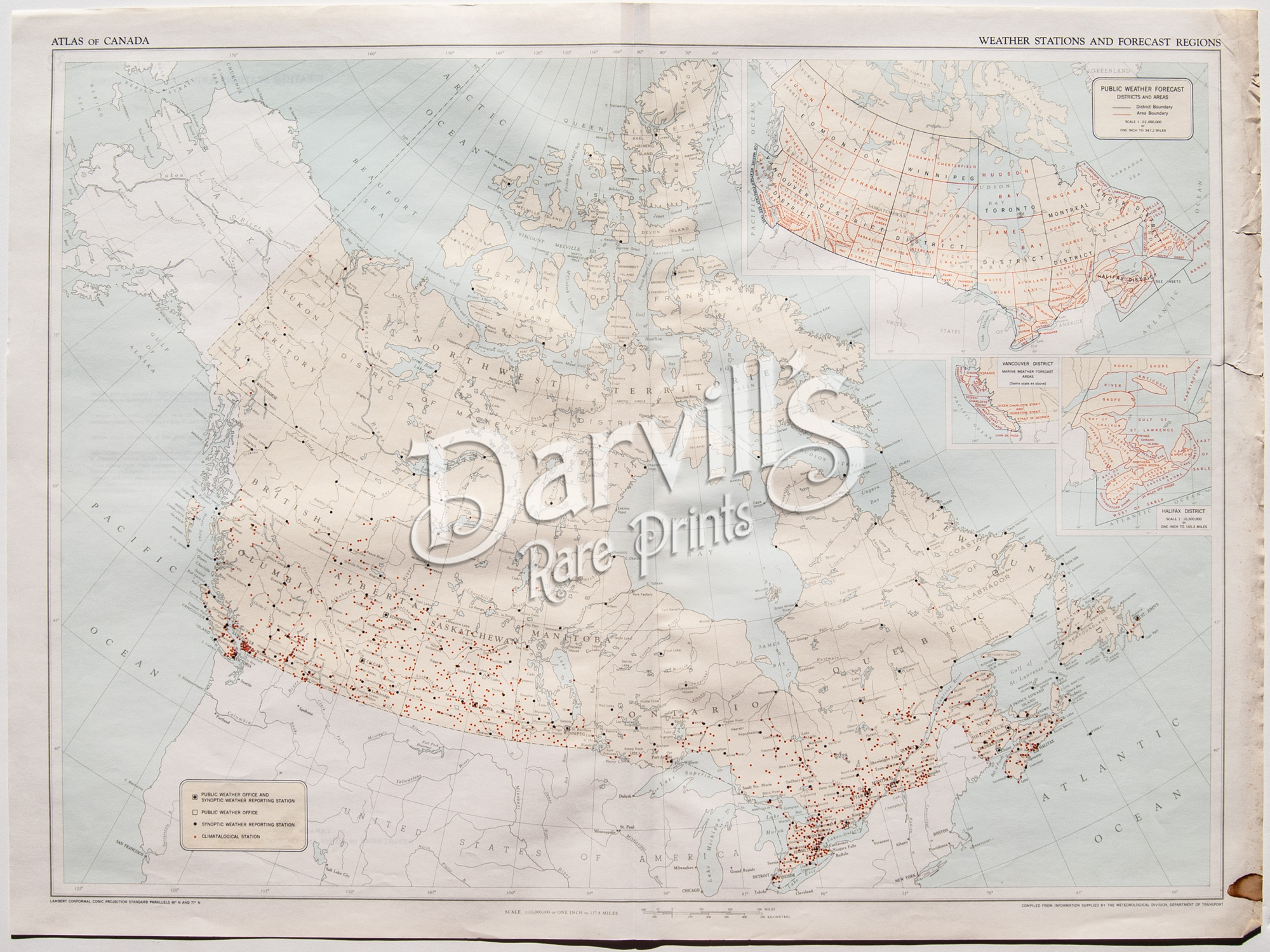 Vintage maps of Canada from the Atlas of Canada 1957