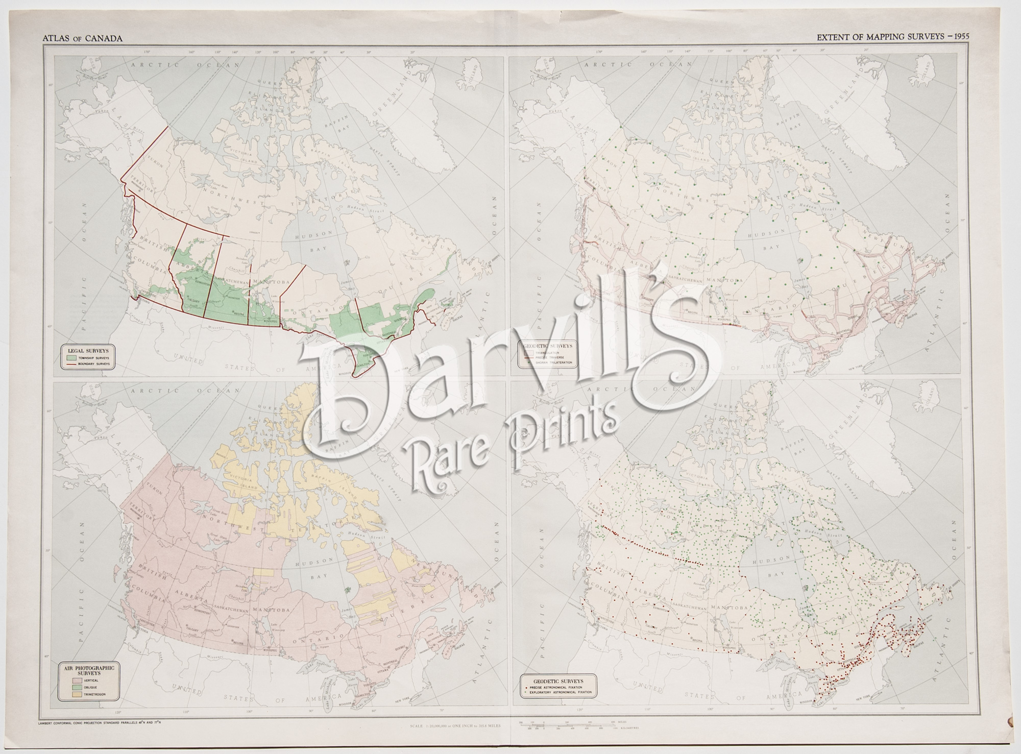 Vintage maps of Canada from the Atlas of Canada 1957