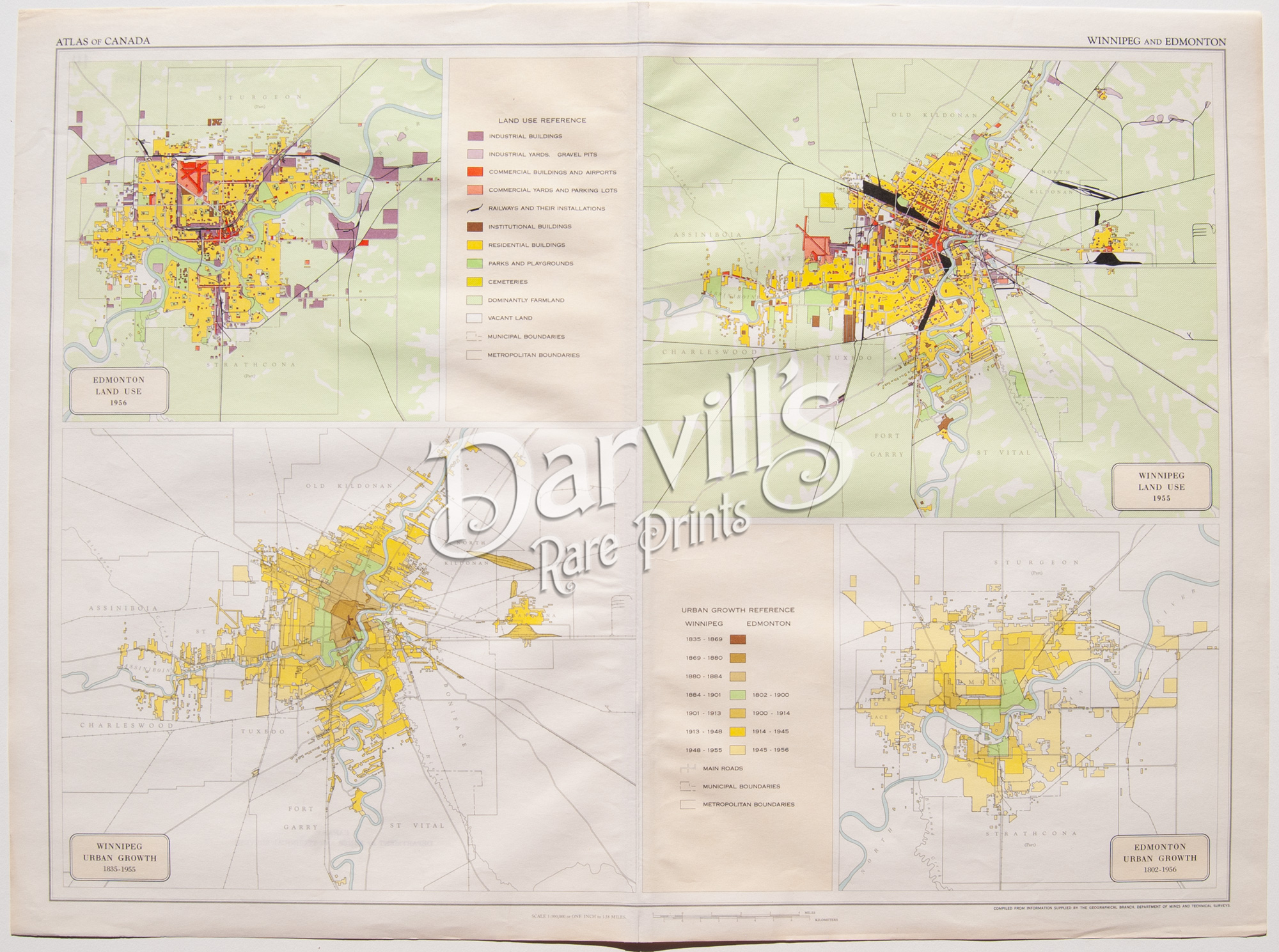 Vintage maps of Canada from the Atlas of Canada 1957