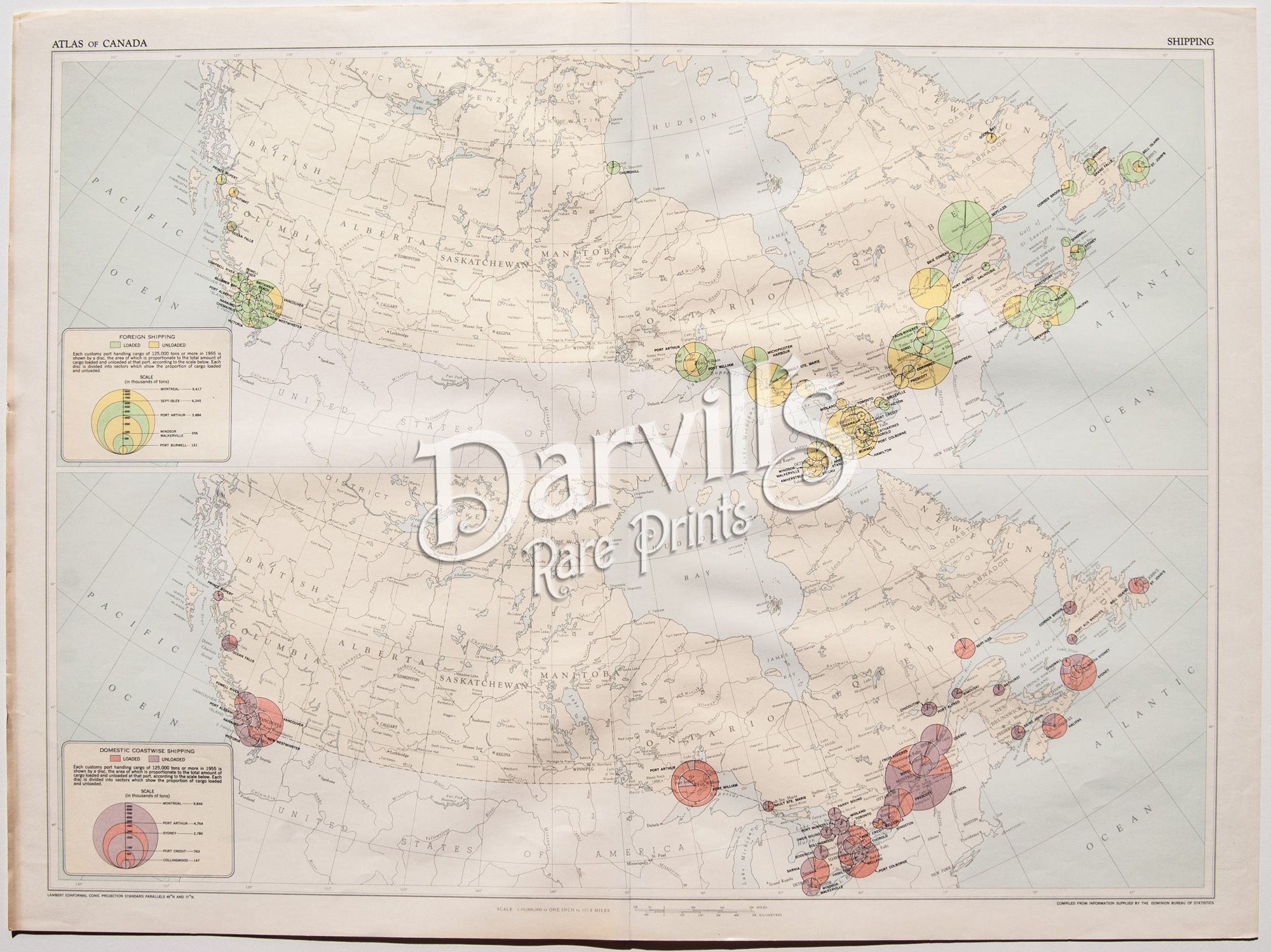 Vintage maps of Canada from the Atlas of Canada 1957