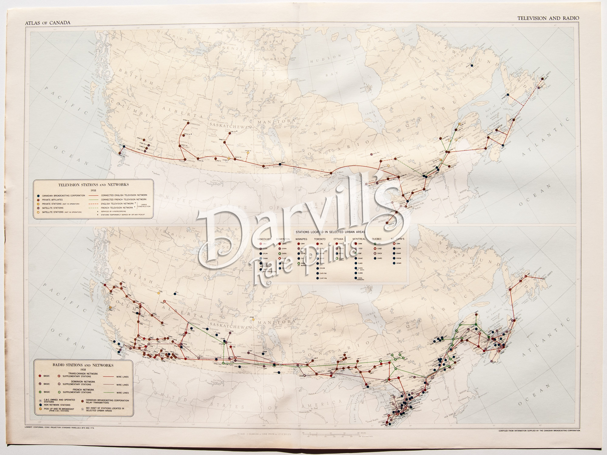 Vintage maps of Canada from the Atlas of Canada 1957