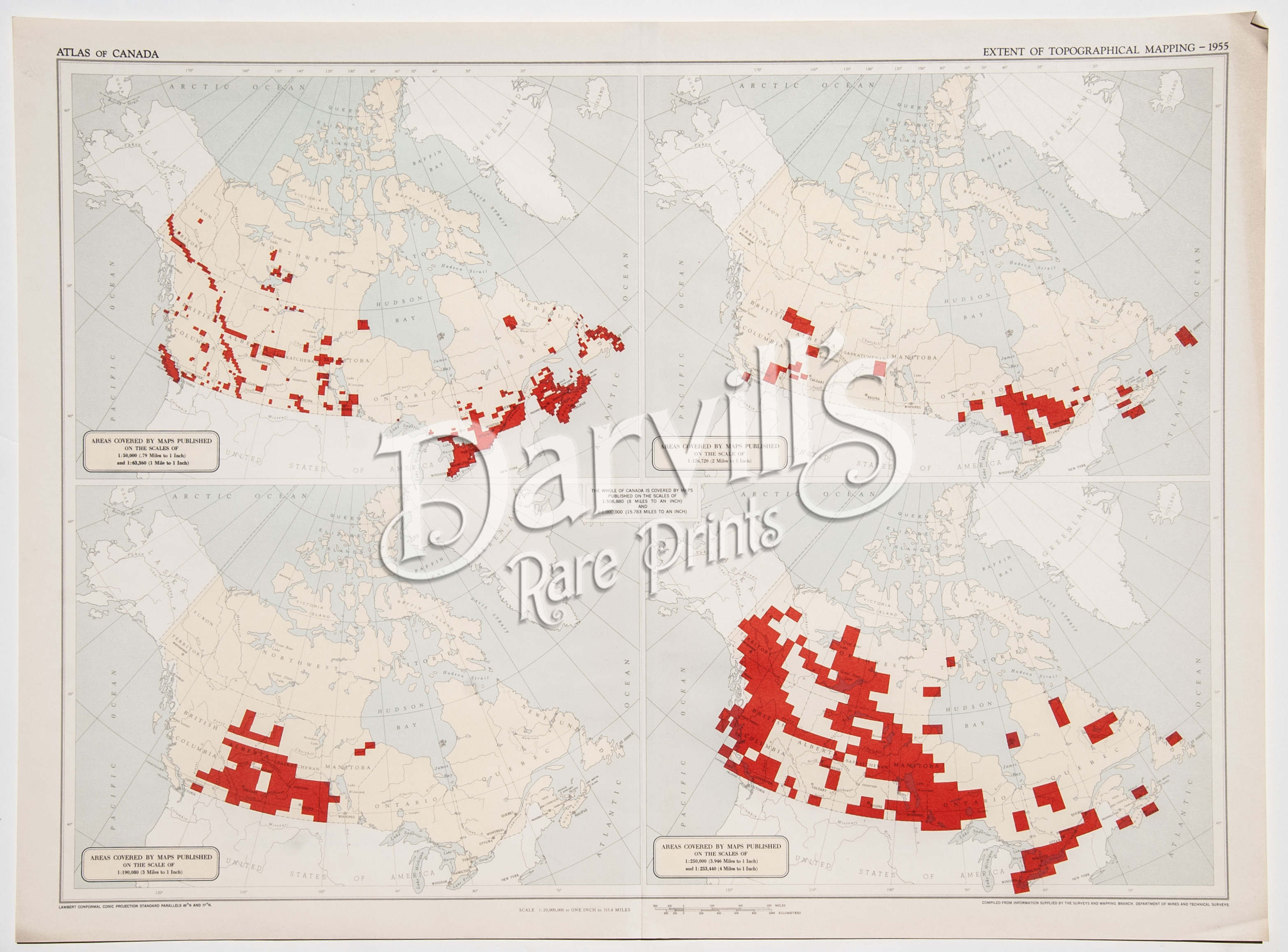 Vintage maps of Canada from the Atlas of Canada 1957