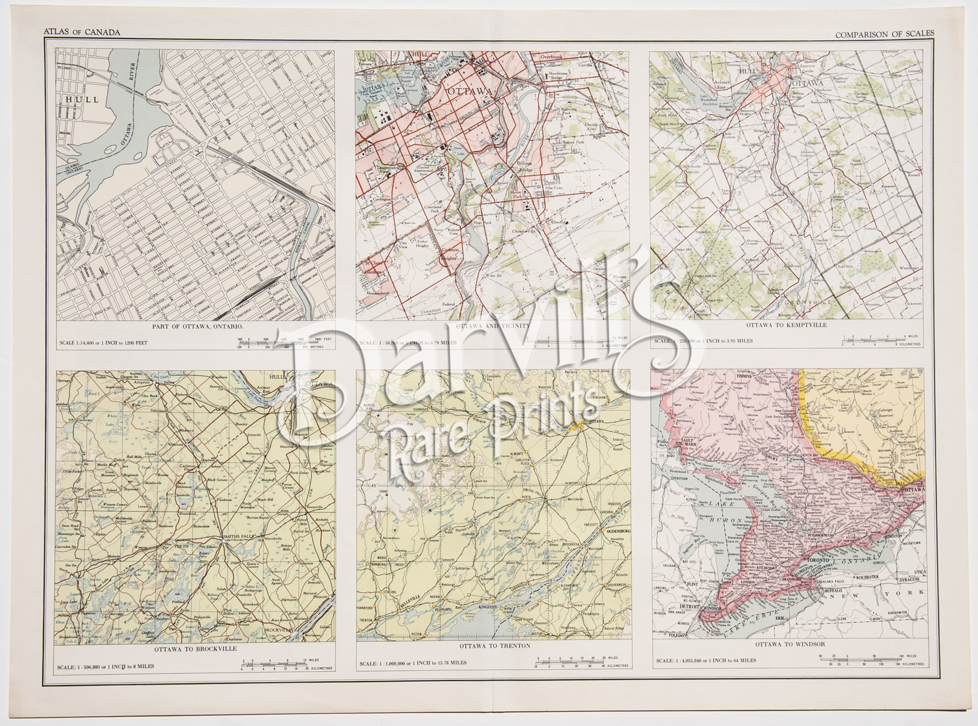 Vintage maps of Canada from the Atlas of Canada 1957