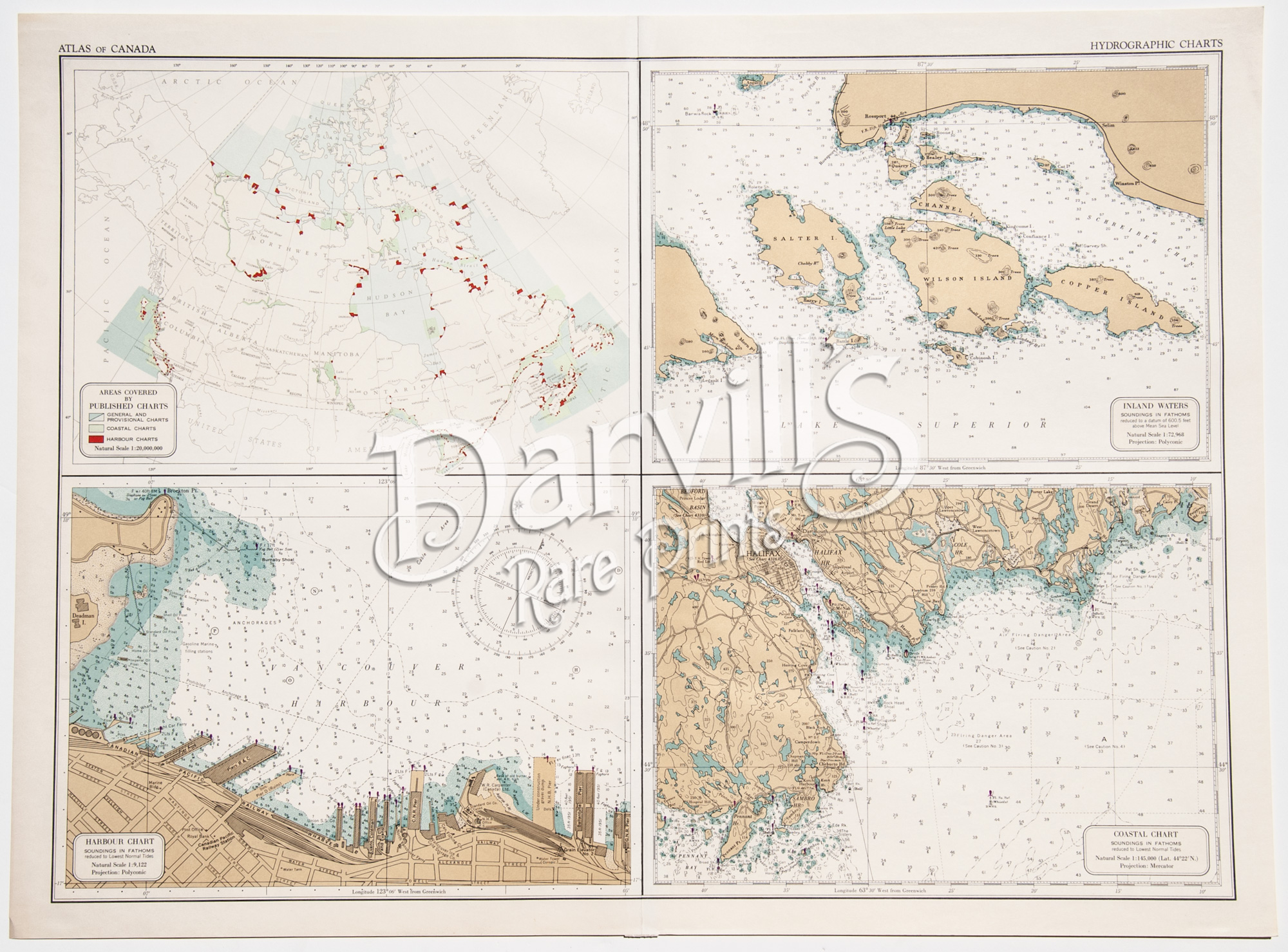 Vintage maps of Canada from the Atlas of Canada 1957