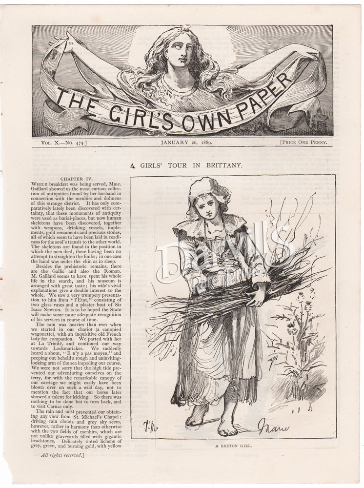 Original engravings from "The Girl's Own Paper" a Victorian magazine ...