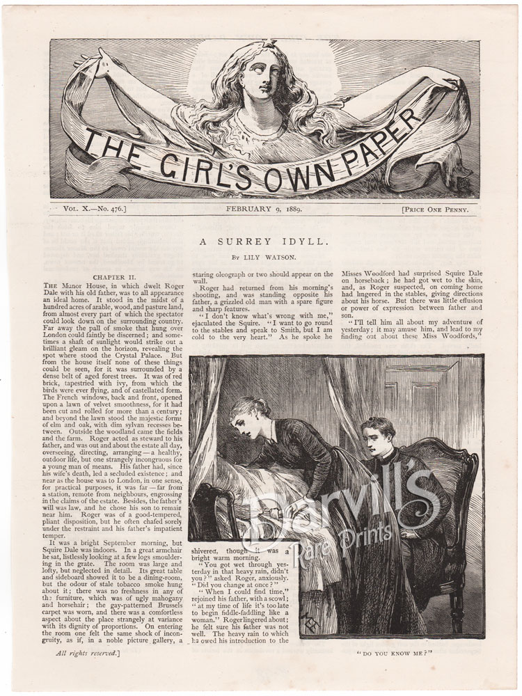 Original engravings from "The Girl's Own Paper" a Victorian magazine ...