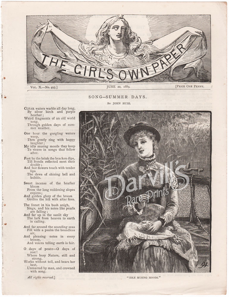 Original engravings from "The Girl's Own Paper" a Victorian magazine ...