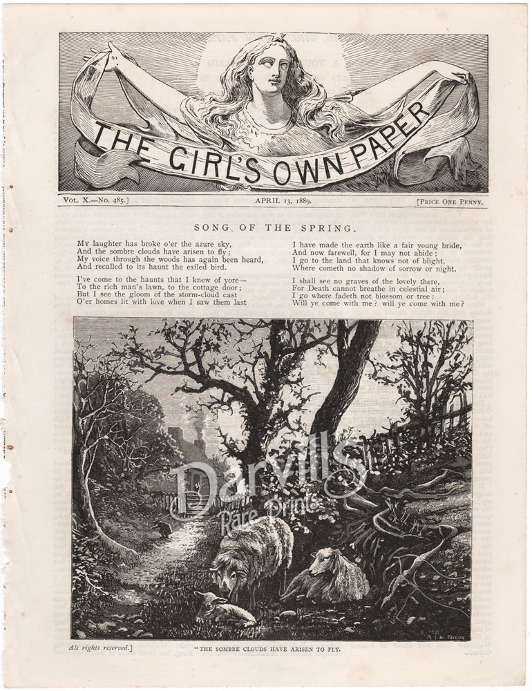 Original engravings from "The Girl's Own Paper" a Victorian magazine ...