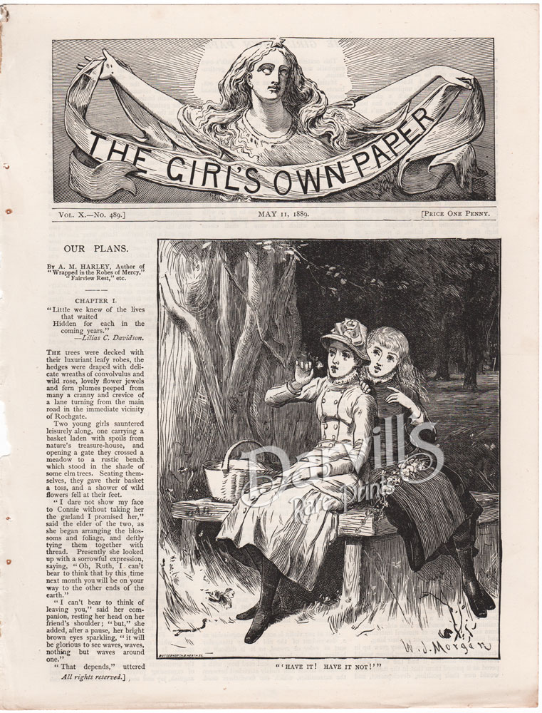 Original engravings from "The Girl's Own Paper" a Victorian magazine ...